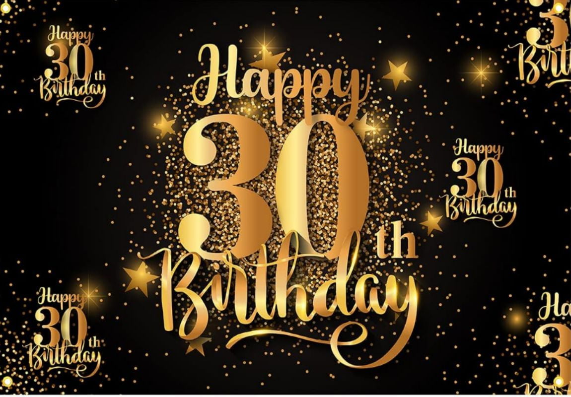 Rose Gold 30 Birthday Banner Rose Gold 30th Birthday Backdrop Happy ...