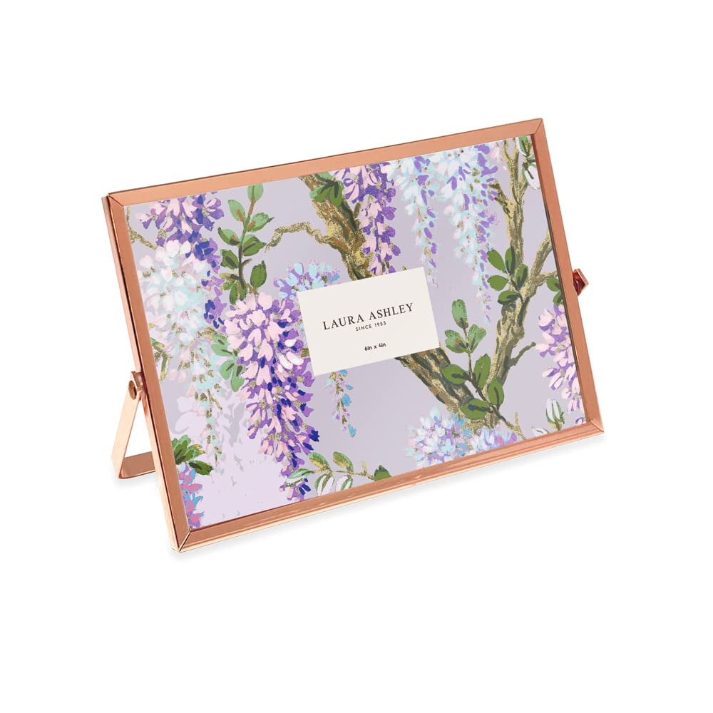 Rose Gold 4x6 Horizontal Picture Frame with Easel Stand, Classic Metal ...