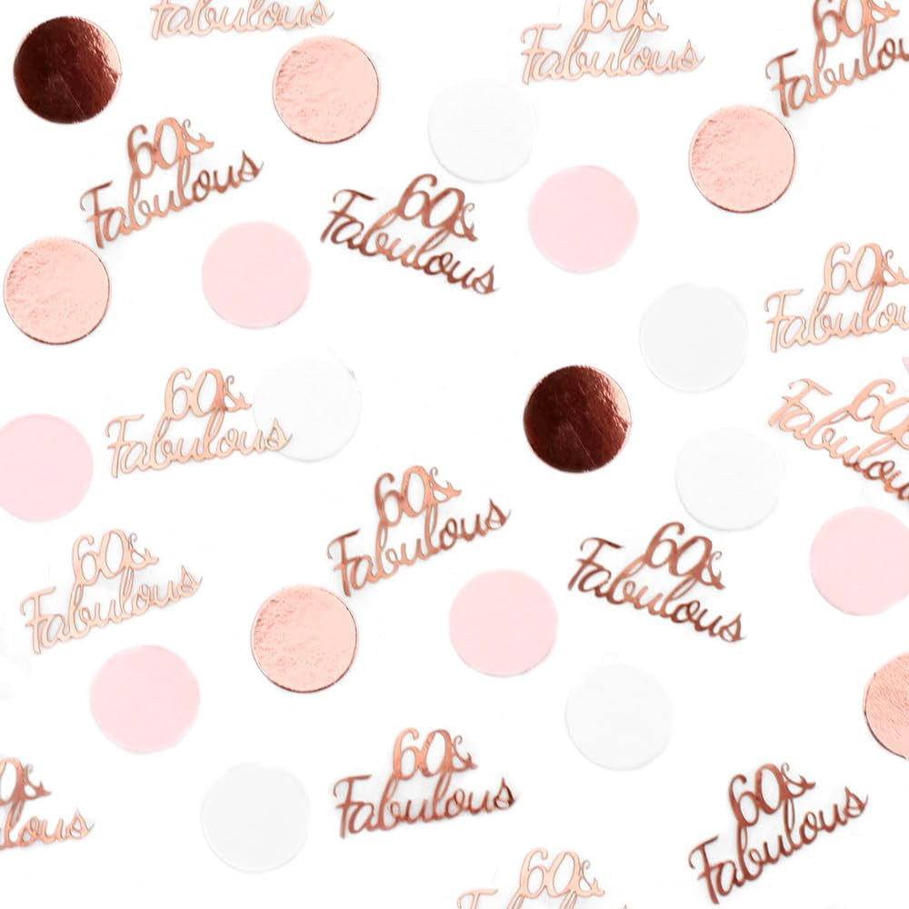 Rose Gold 60 and Fabulous Table SMRConfetti 60th Birthday Decorations ...