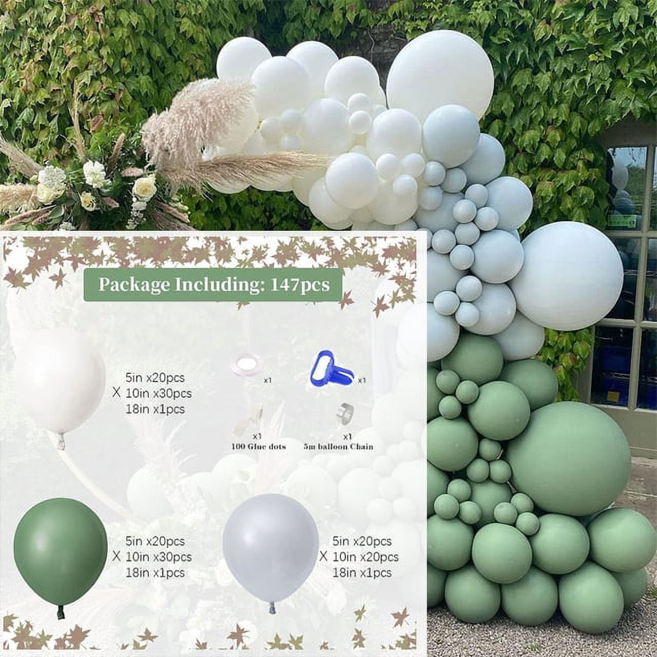 Rose Gold Balloon Garland Arch Kit With 18 Inch White Balloon Women ...