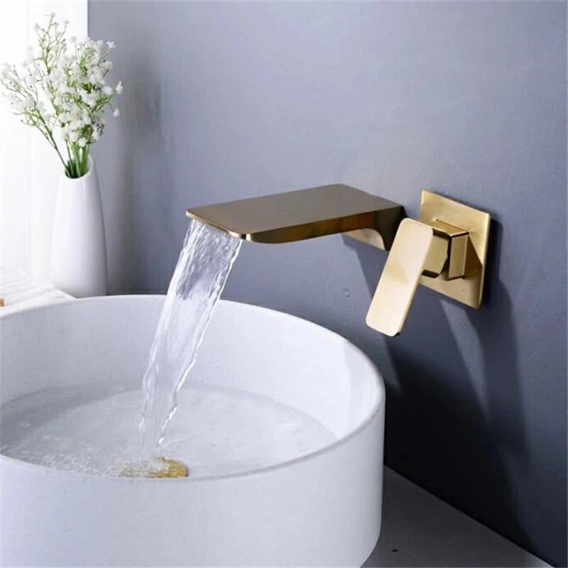 Rose Gold Basin Faucet in Mounted Brushed Gold Bathroom Sink Faucet in ...