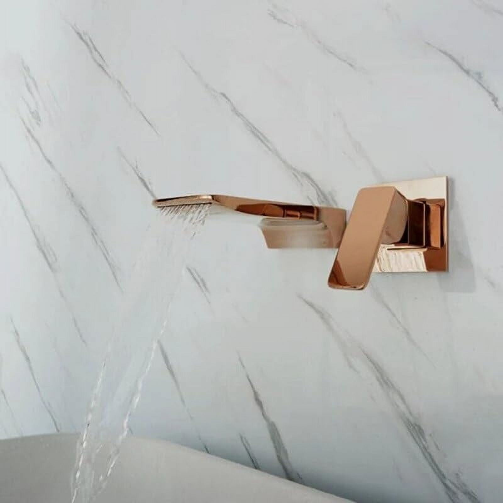 Rose Gold Basin Faucet in Mounted Brushed Gold Bathroom Sink Faucet in ...