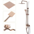 Rose Gold Bathroom Rainfall Shower Faucet Set, Overhead Shower, Hand ...