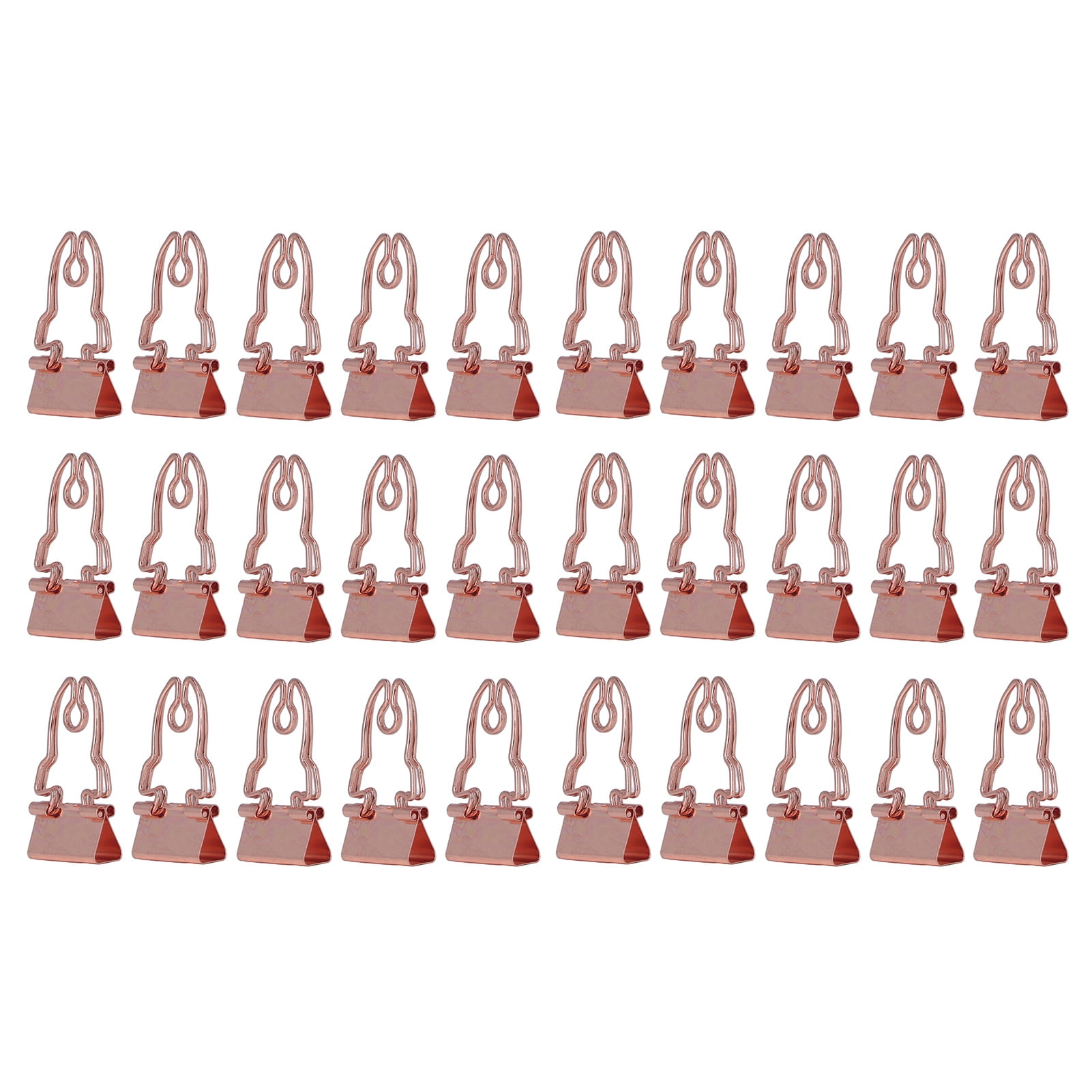 Rose Gold Binder Clips, 30 Pcs Small Metal Binder Clips with Cute Horn ...