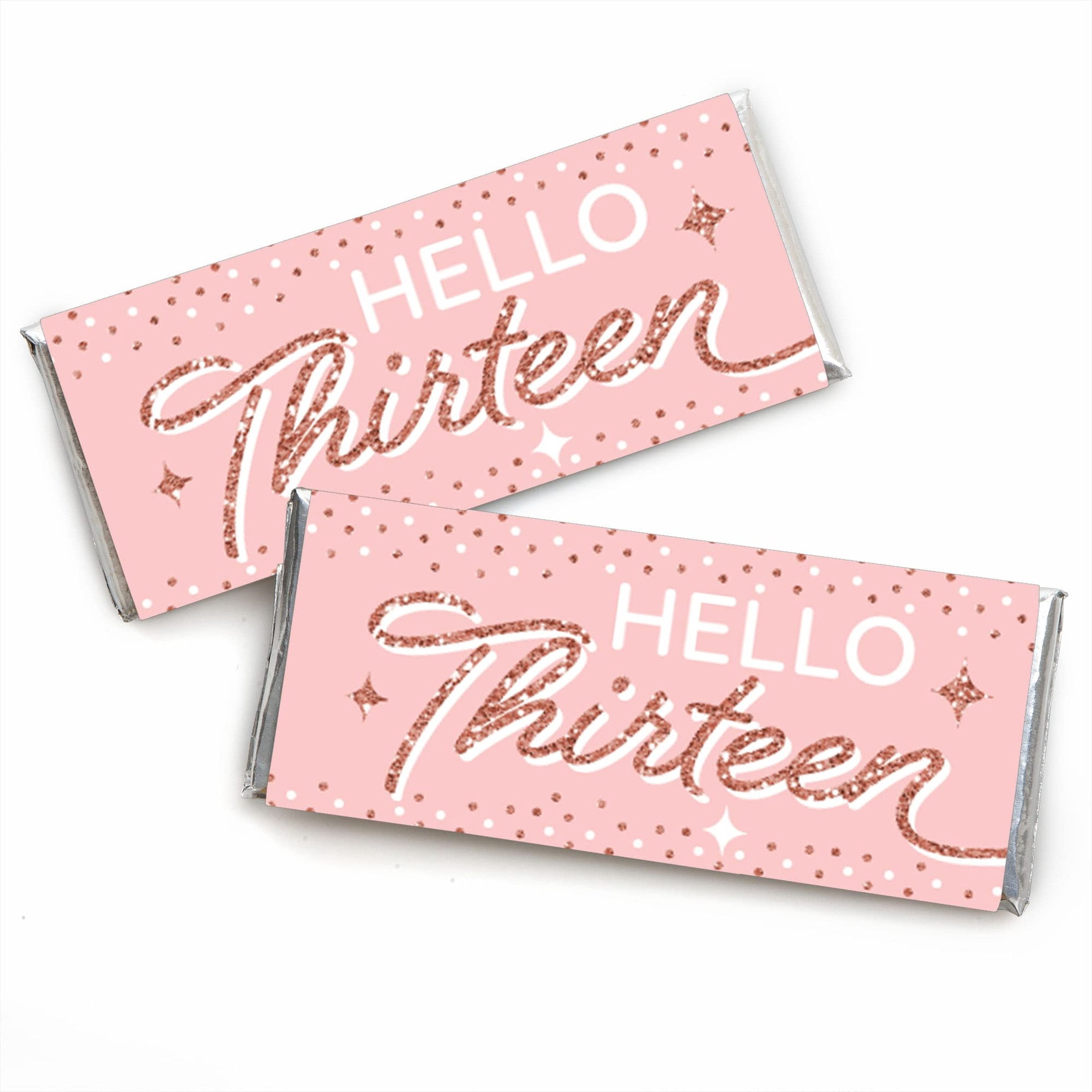 Rose Gold Birthday Bliss Candy Bar Wrappers - Celebrate with 24 Unique ...