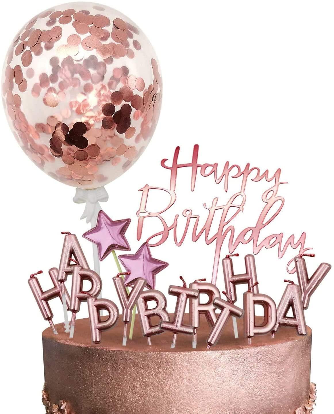 Rose Gold Birthday Cake Topper, by Buzifu - Walmart.com