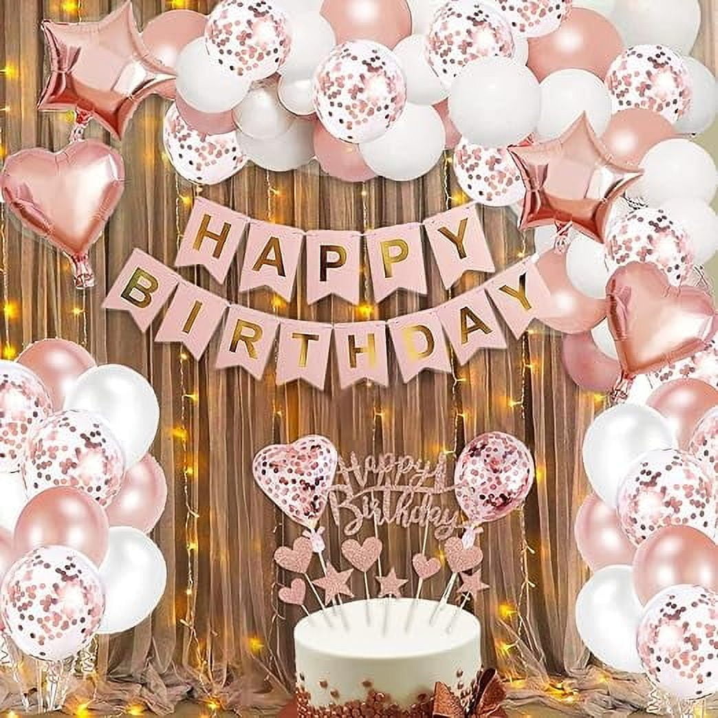 Rose Gold Birthday Decoration | Rose Gold Balloons for Birthday ...