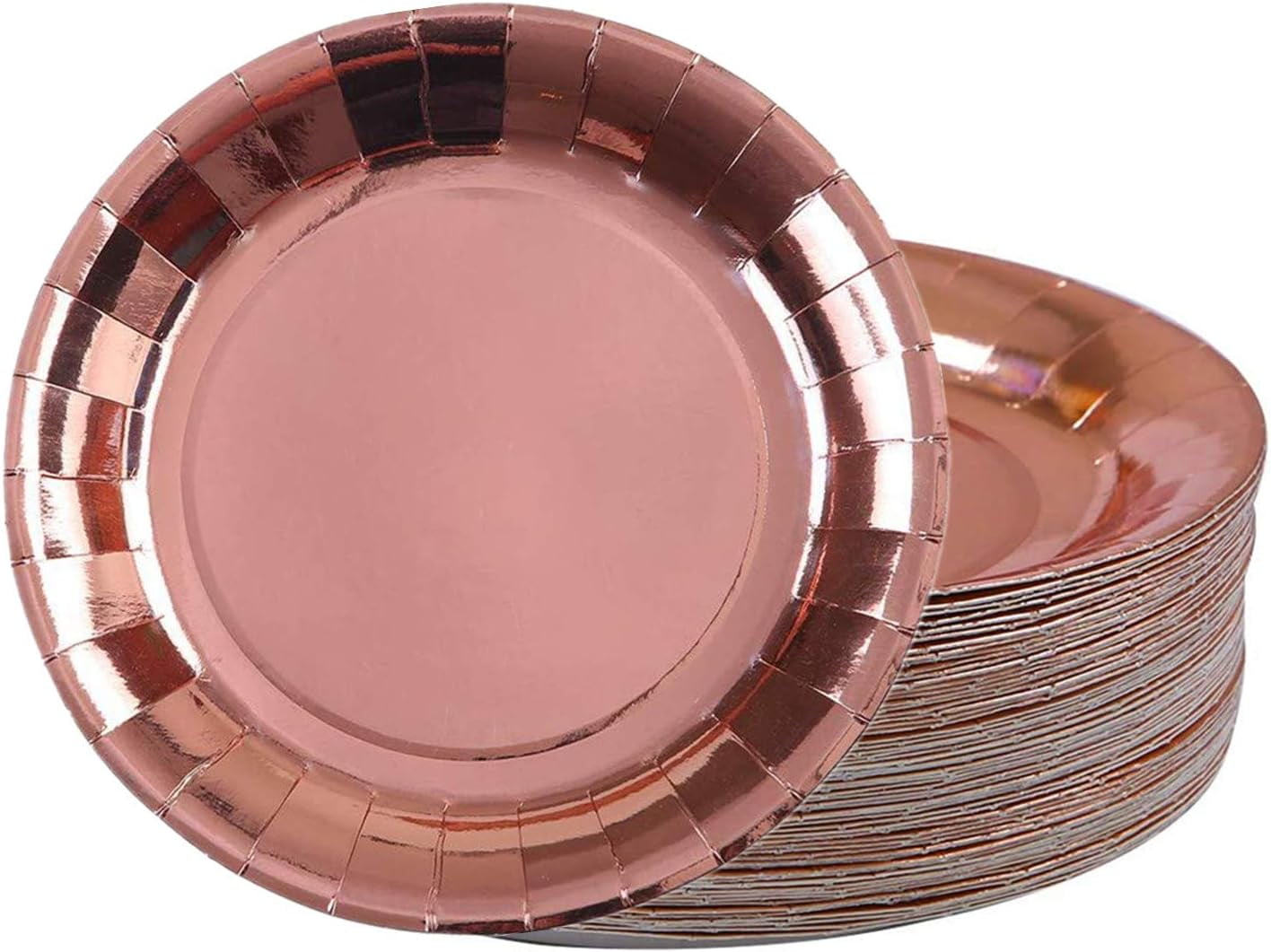 Rose Gold Birthday Decorations Paper Plates, 7inch Disposable Paper ...