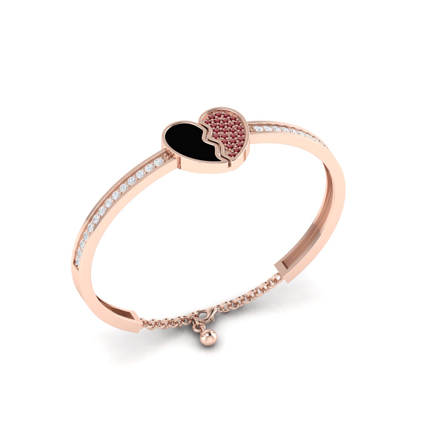 Rose Gold Broken Heart Filled Garnet Bracelet || Birthdays, Friendship ...