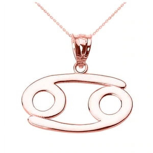Rose Gold Cancer July Zodiac Sign Pendant Necklace : 14K Pendant with ...