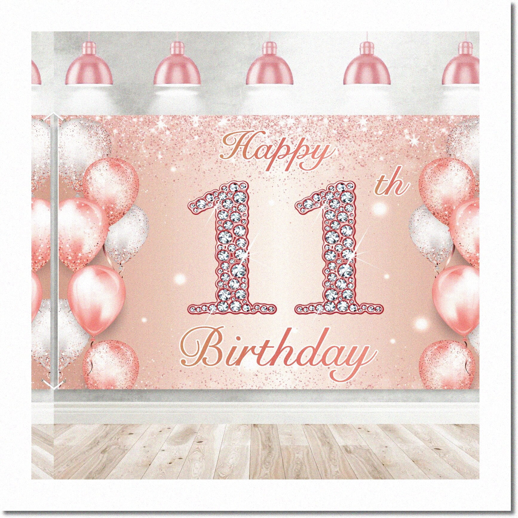 Rose Gold Celebration: Sparkling 11th Birthday Bash Kit - Vibrant ...