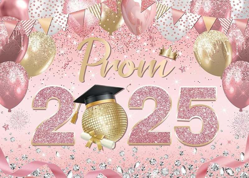 Rose Gold Class of 2025 Backdrop Pink Graduation Prom 2025 Photography ...