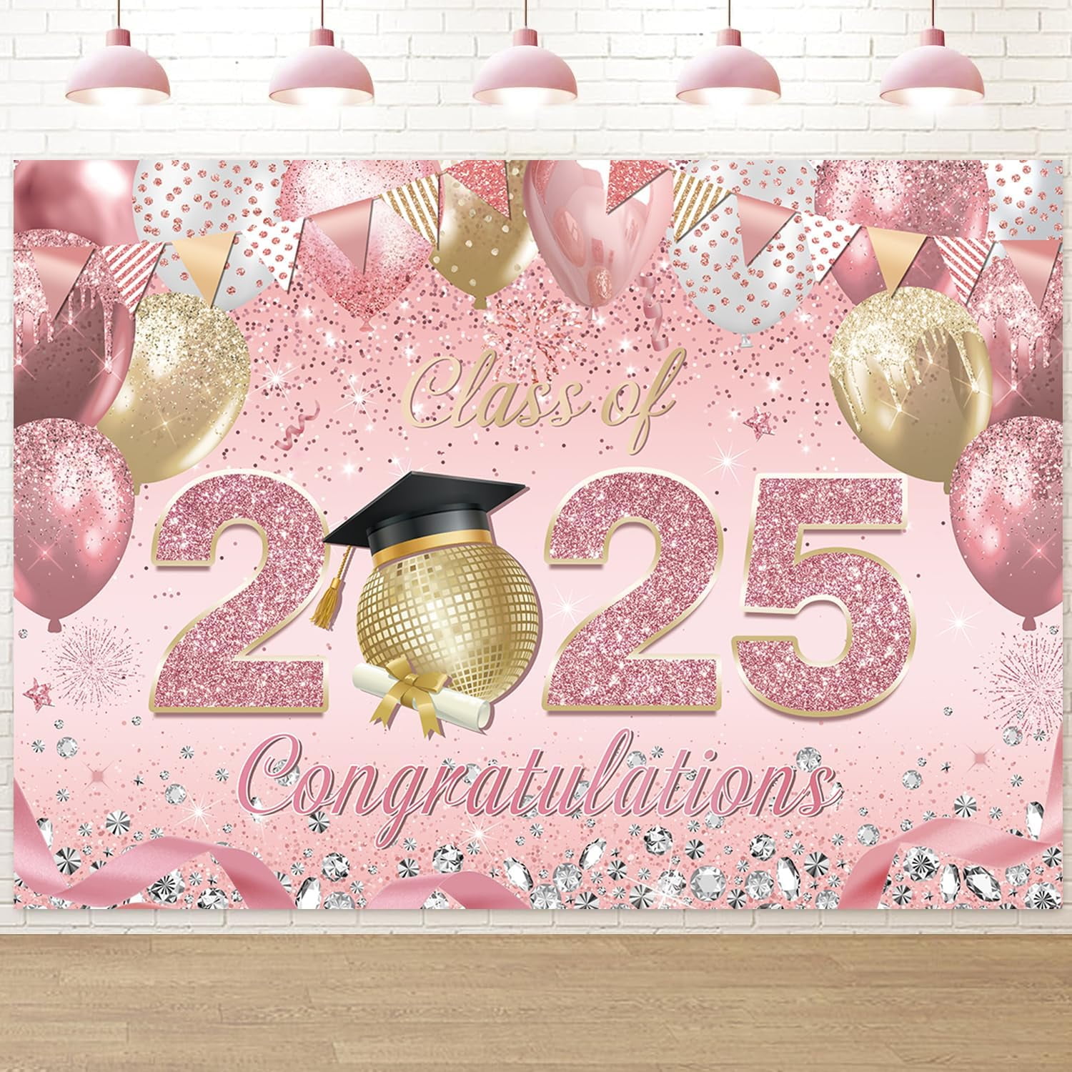Rose Gold Class of 2025 Backdrop Pink Graduation Prom 2025 Photography ...