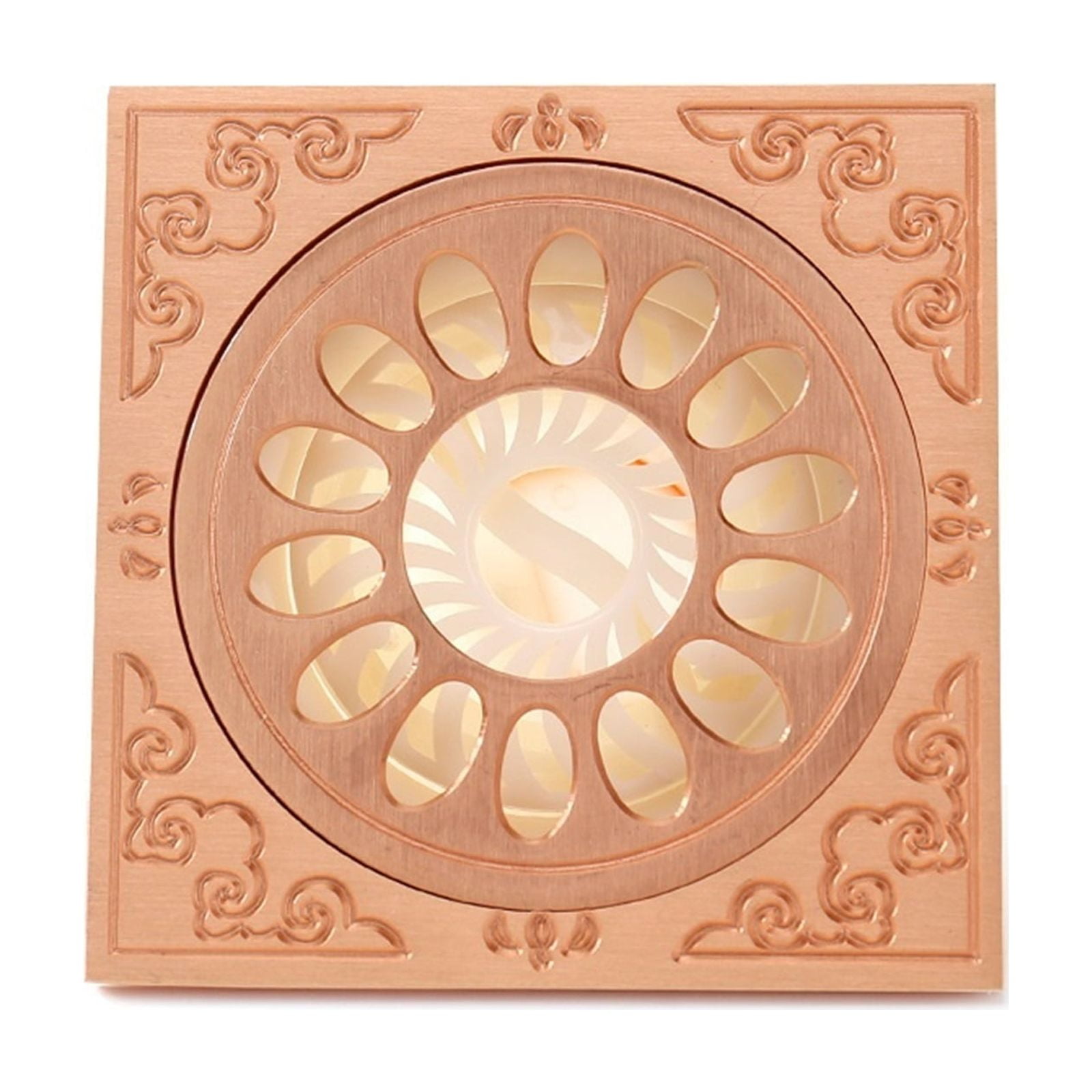 Rose Gold Copper Shower Floor Drain, 4 inch Floor Drain Prevent Odor ...