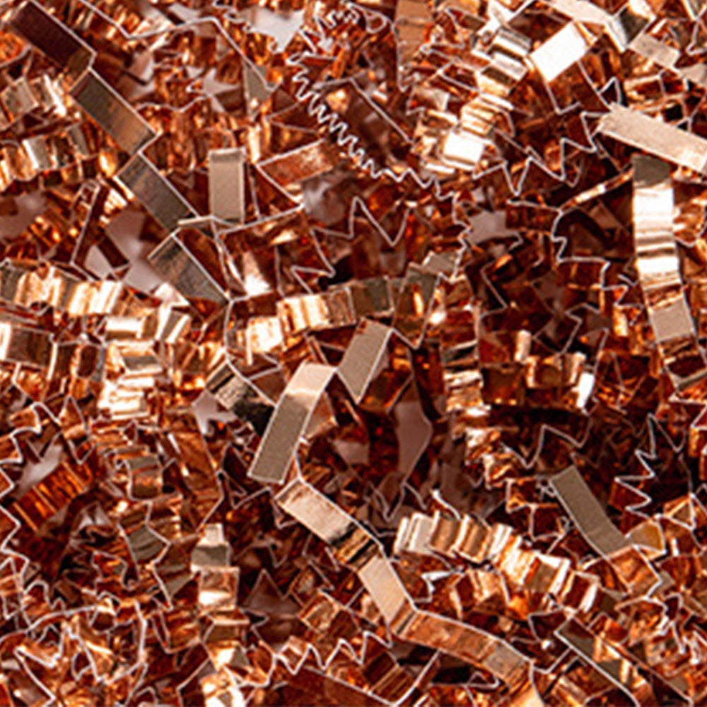 Rose Gold Crinkle Paper Shred Basket Box Filler 1/2 LB Cut Metallic ...