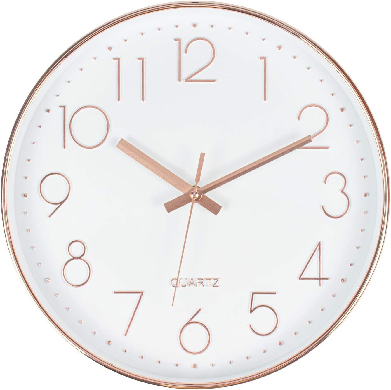 Rose Gold Decorative Wall Clock, Elegant Design with Silent Non-ticking ...