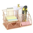 Rose Gold Desktop Organizer - Metal File Holder & Office Supply Rack ...