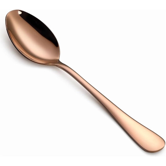 Rose Gold Dinner Spoons Set for 8, Stainless Steel Rose Gold 8-Piece ...