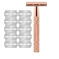SONSIEN Rose Gold Safety Razor for Women and Men, Reusable Metal Razor ...