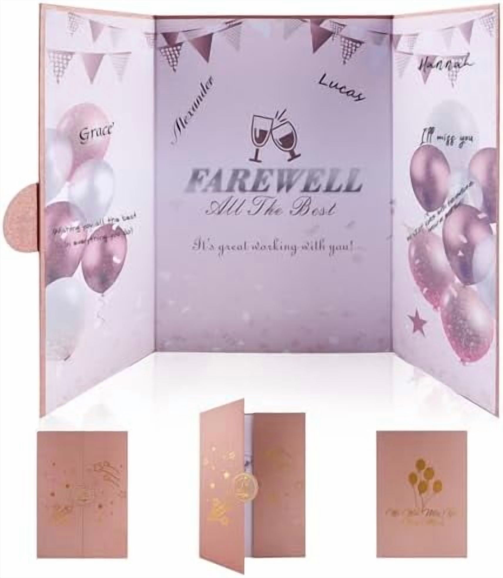 Rose Gold Farewell We Will Miss You Retirement Card Alternative ...