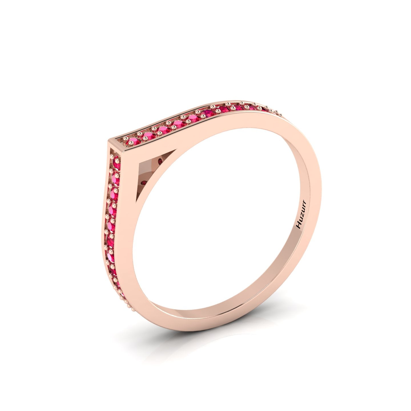 Rose Gold Filled Round Ruby Stackable Solitaire V-Shaped Ring - Walmart.com