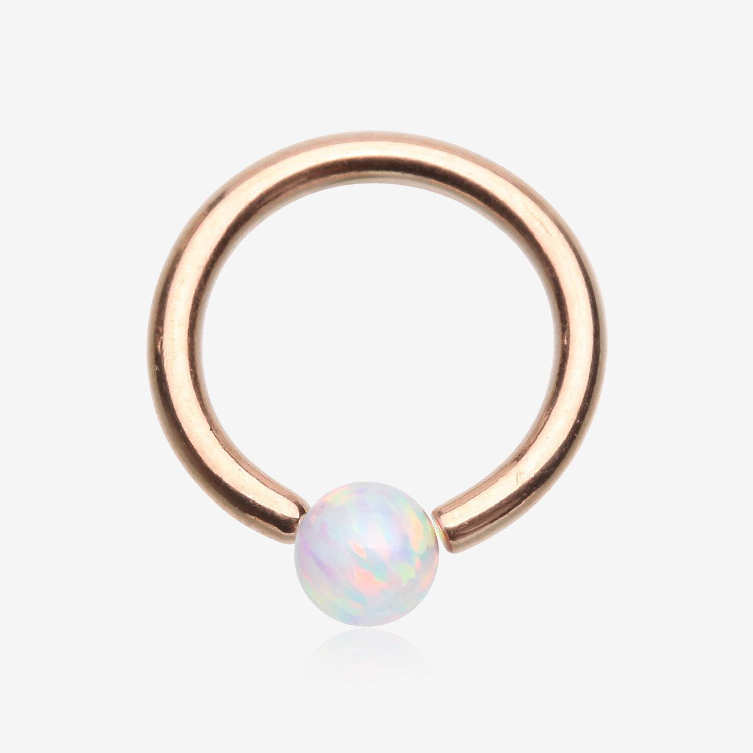 Rose Gold Fire Opal Basic Bendable Twist Hoop Ring - Walmart.com