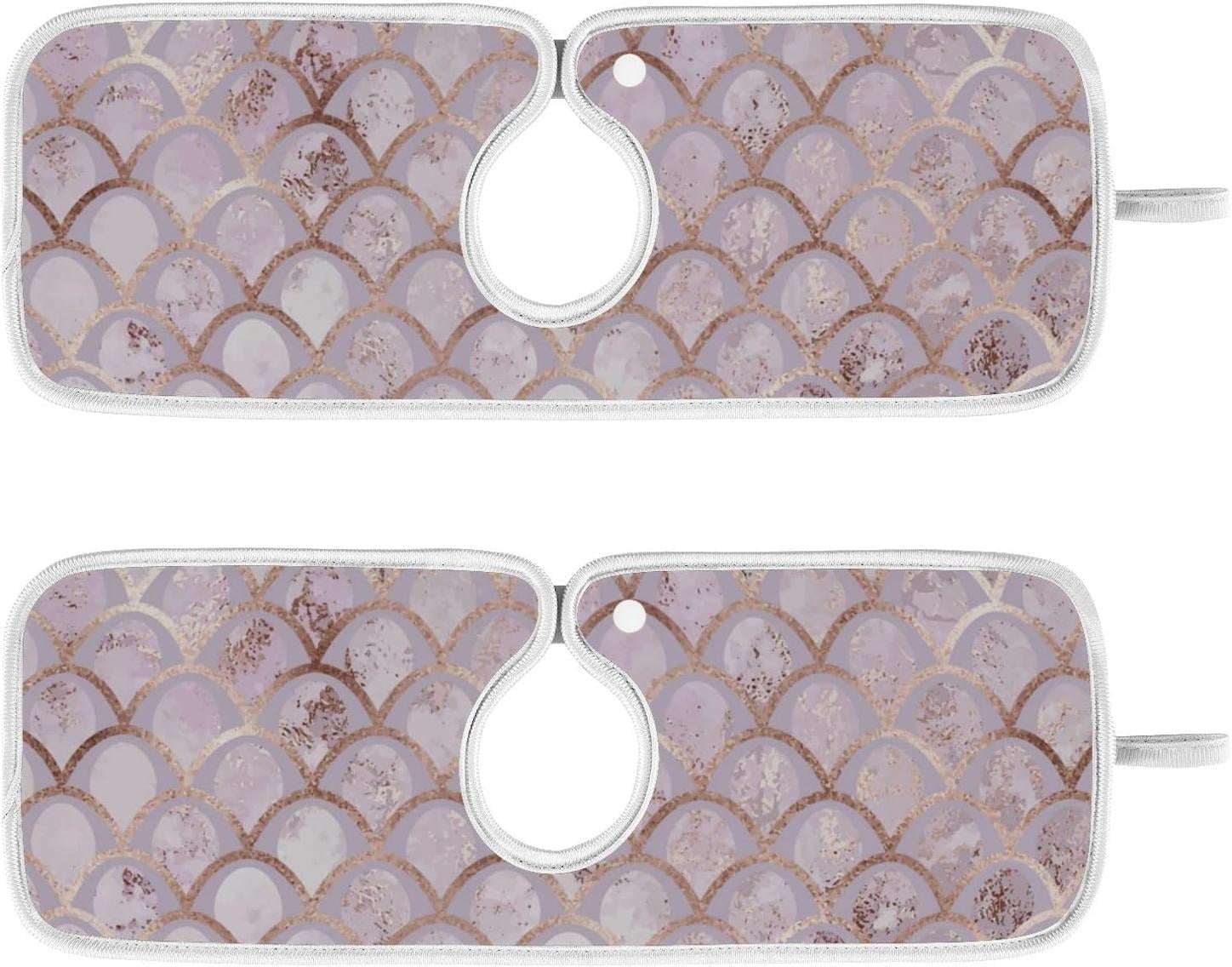 Rose Gold Fish Scales Sink Splash Guard for Faucet 2 Packs Faucet ...