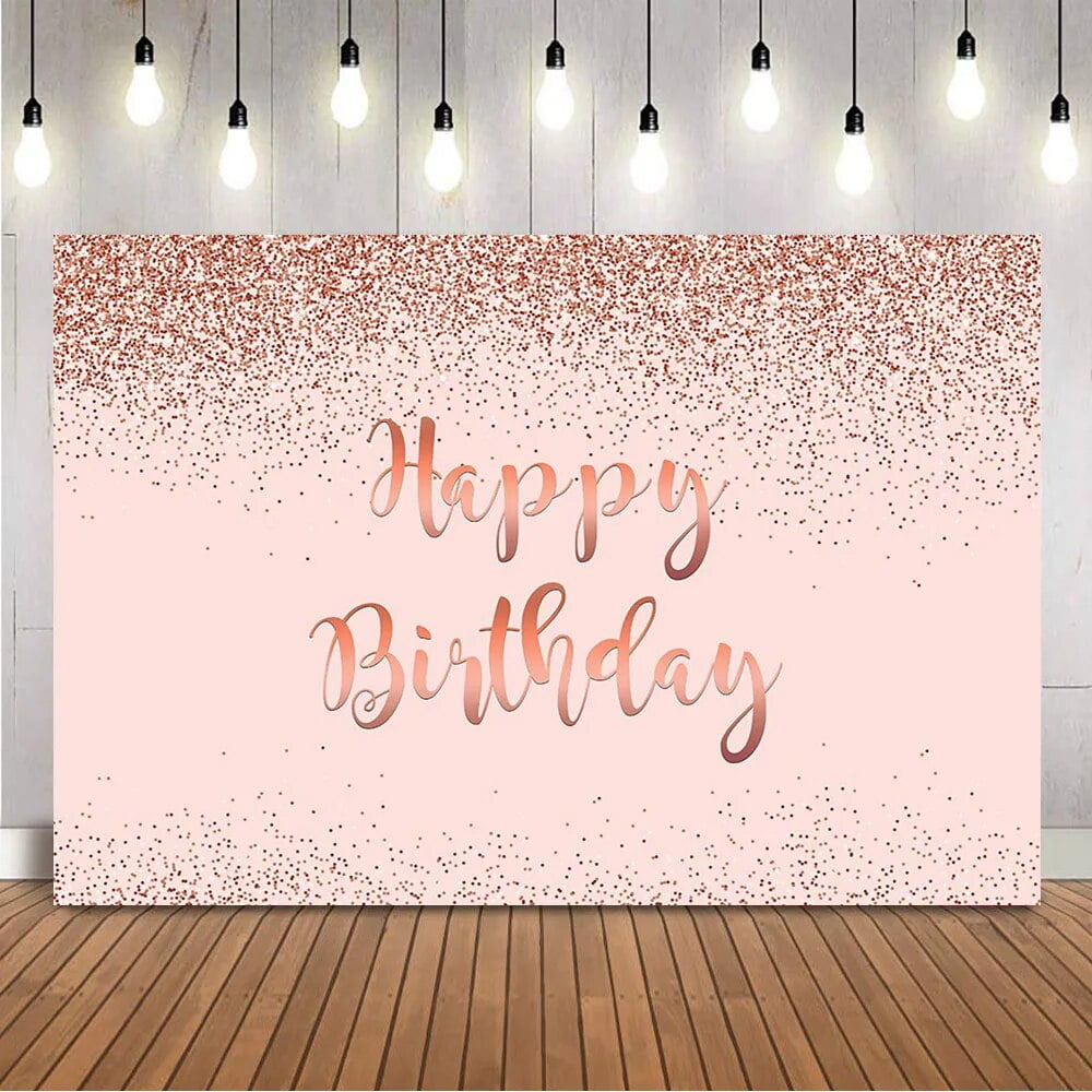 Rose Gold Glitter Birthday Backdrop for Photography Adult Women Theme ...