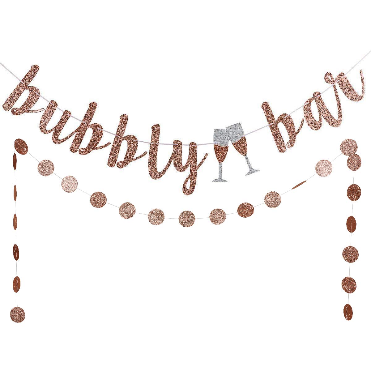 Rose Gold Glitter Bubbly Bar Banner, Bubbly Bar Sign for Bridal Shower ...
