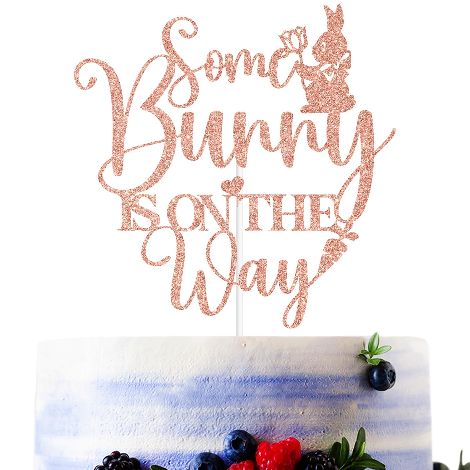 Rose Gold Glitter Some Bunny is on H2FSDthe Way Cake Topper, A Little ...