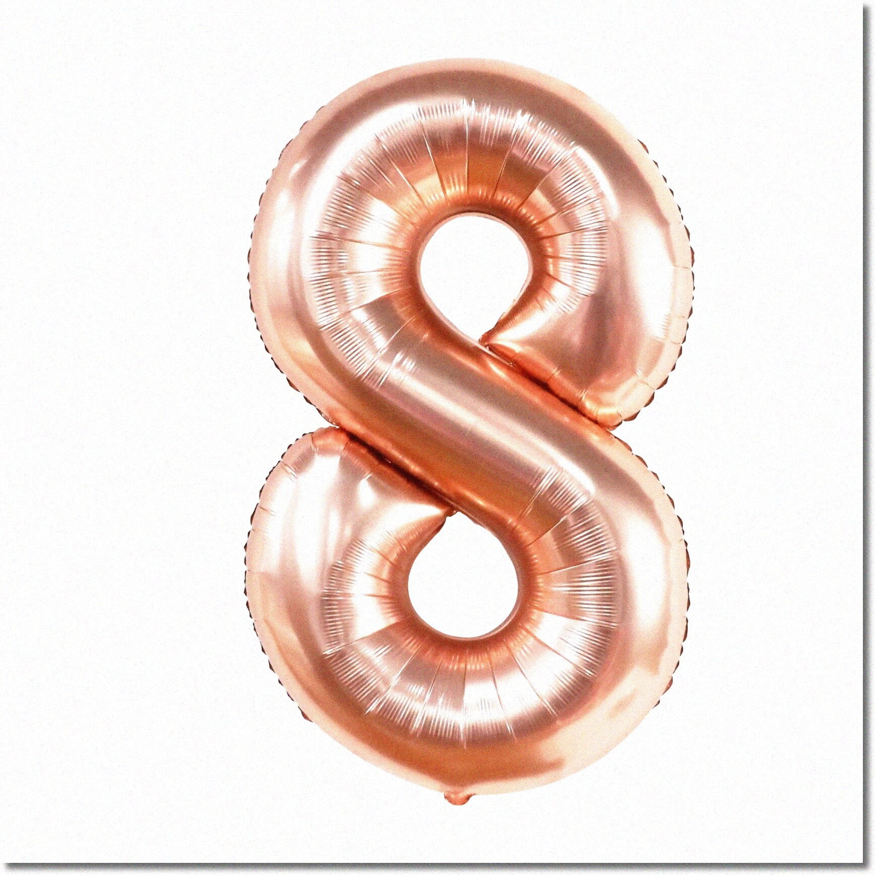 Rose Gold Glitter Eight Balloon - 40 Inch Mylar Number 8 Balloon for ...