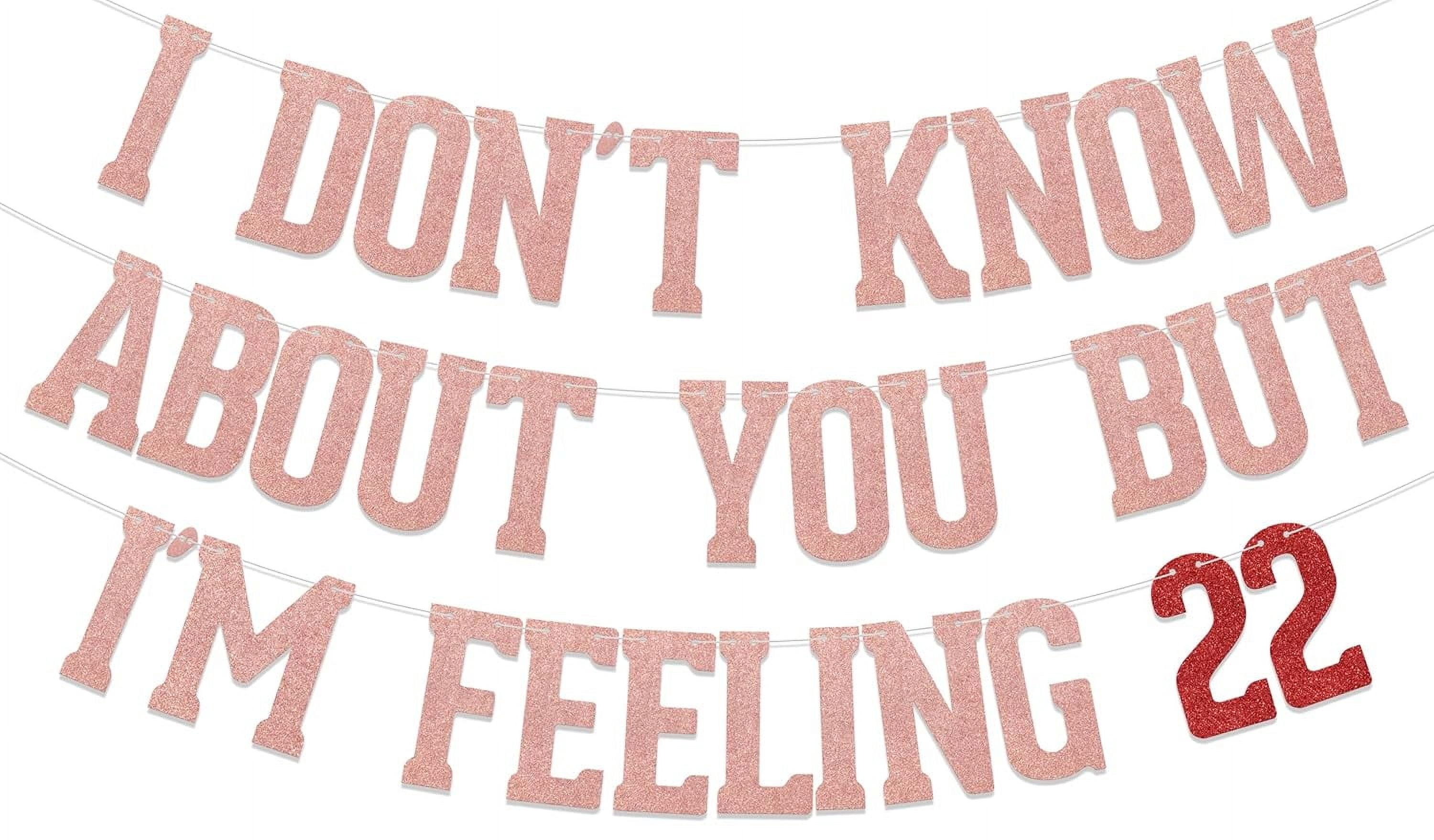 Rose Gold Glitter I Don't Know About You But I'm Feeling 22 Banner, I'm ...