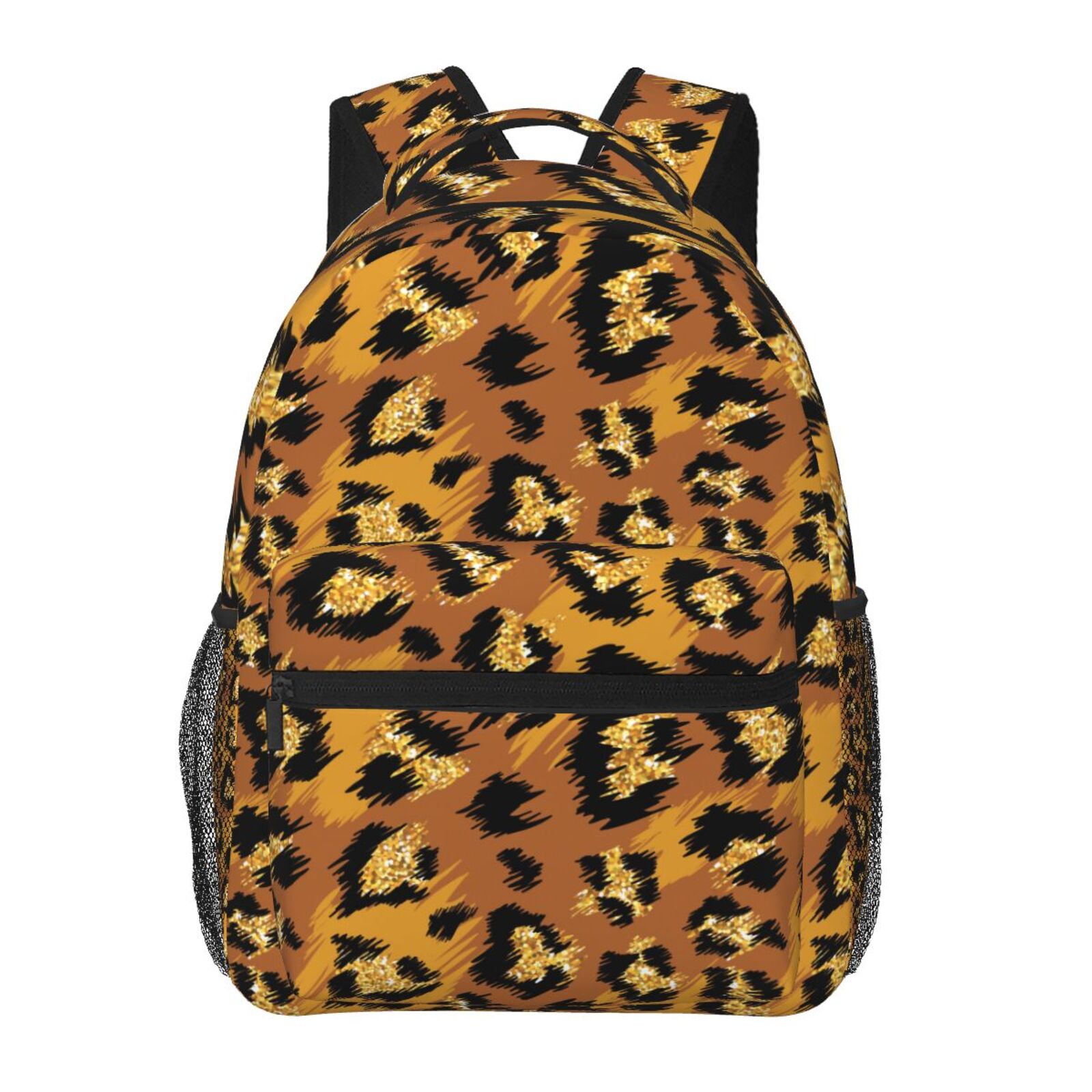 Rose Gold Glitter Ombre Leopard Pattern Backpack for Men Women Laptop ...