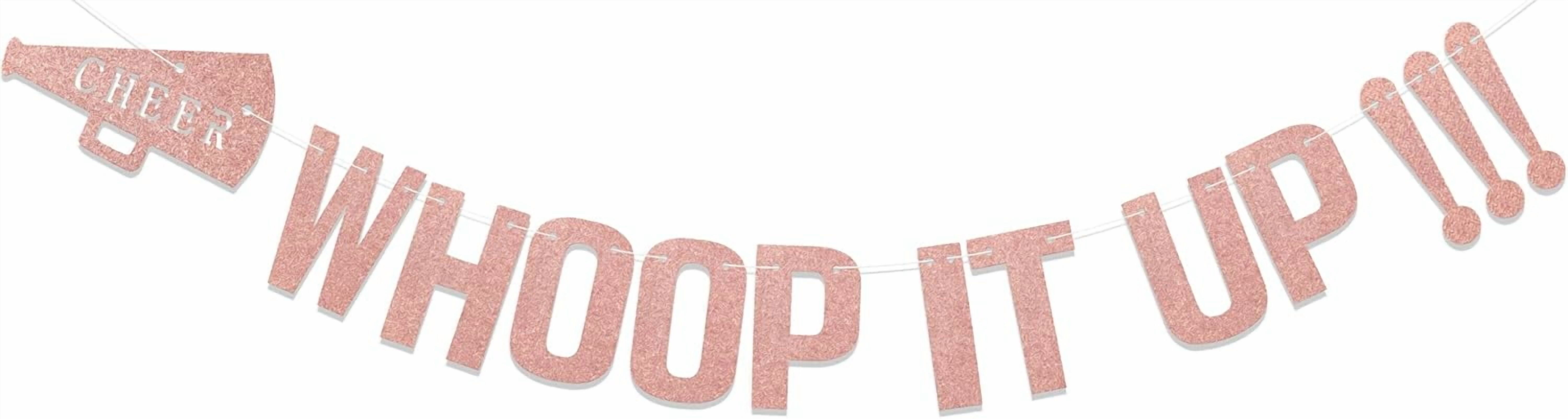 Rose Gold Glitter Whoop It up Banner, Engagement Bachelorette Party ...