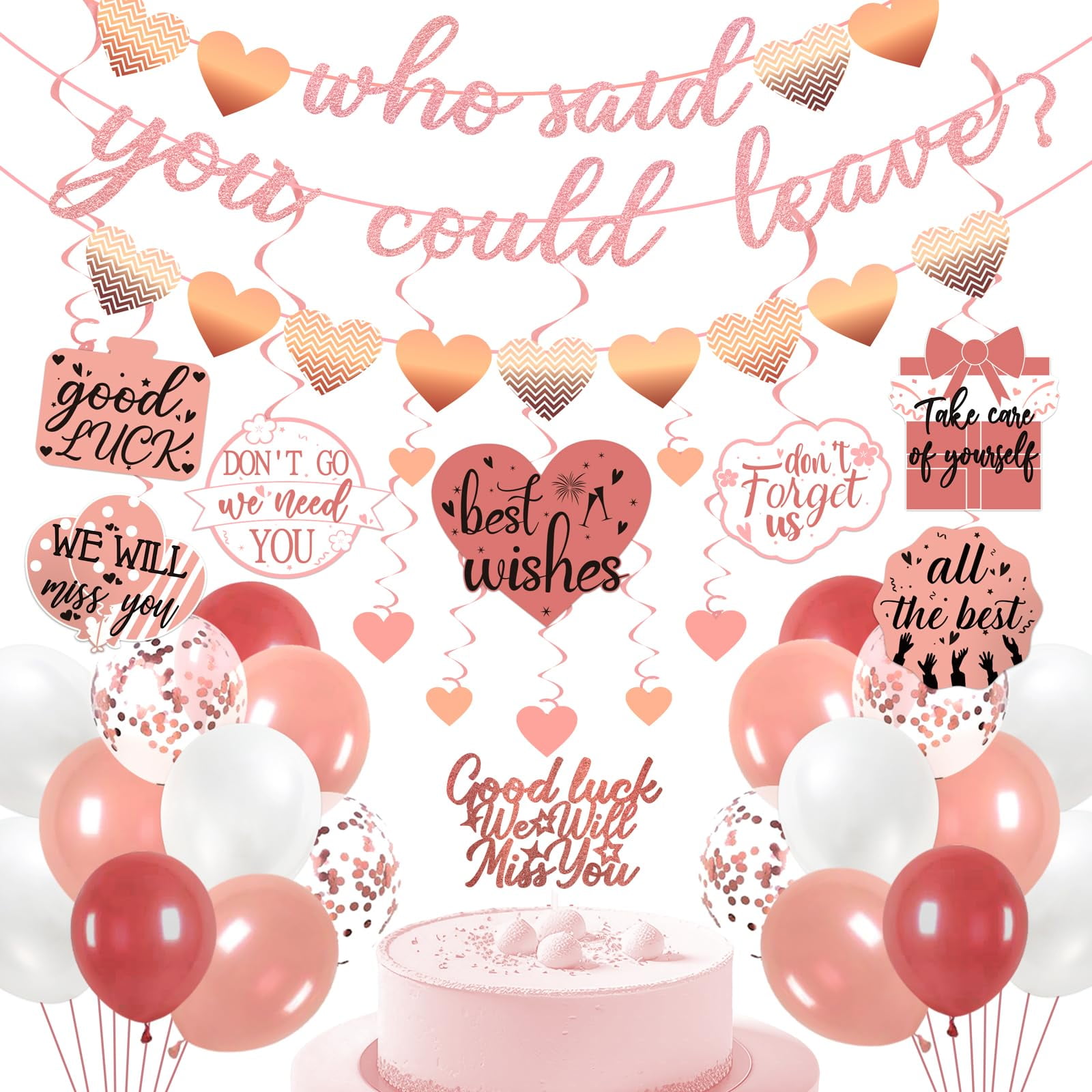 Rose and Gold Goodbye Party Decorations for Coworker - Farewell Decor ...