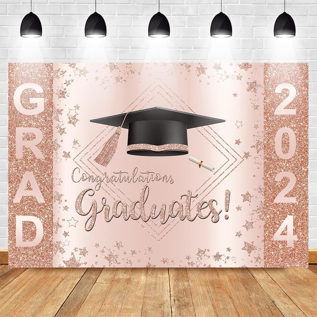 Rose Gold Graduation Backdrop for Photography Class of 2024 Graduation ...