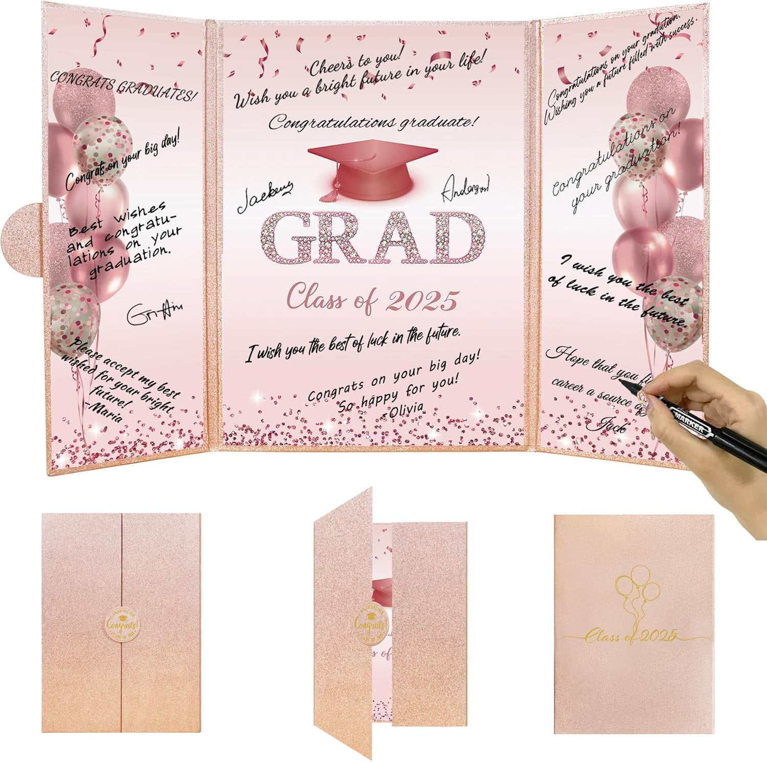 Rose Gold Graduation Party Decorations for Women, Class of 2025 ...