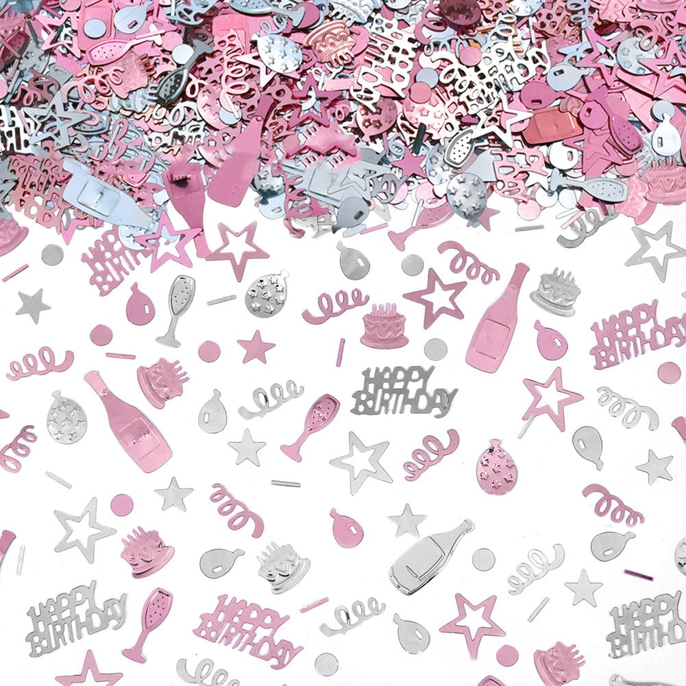 Rose Gold Happy Birthday Number Confetti Figure 18 21 30 50 60 Confetti ...