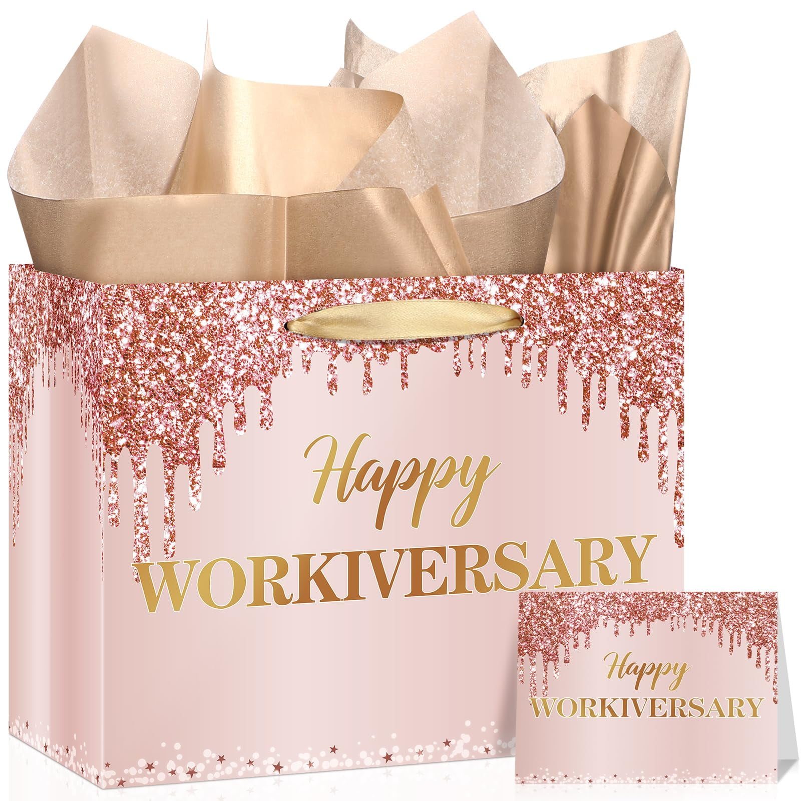 Rose Gold Happy Work Anniversary Wrap AIS1 Bag for Happy Workiversary ...