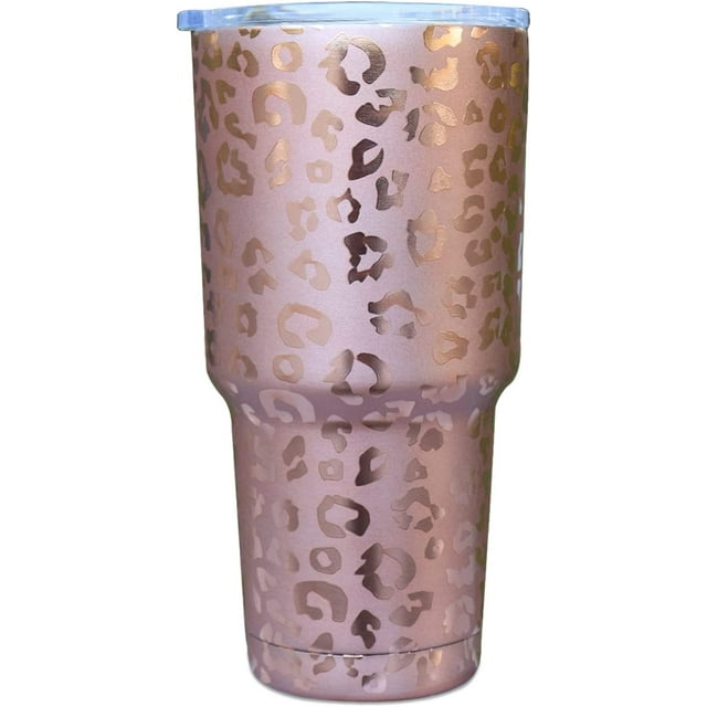 Rose Gold Leopard Print Tumbler,30oz Coffee Mugs Stainless Steel ...