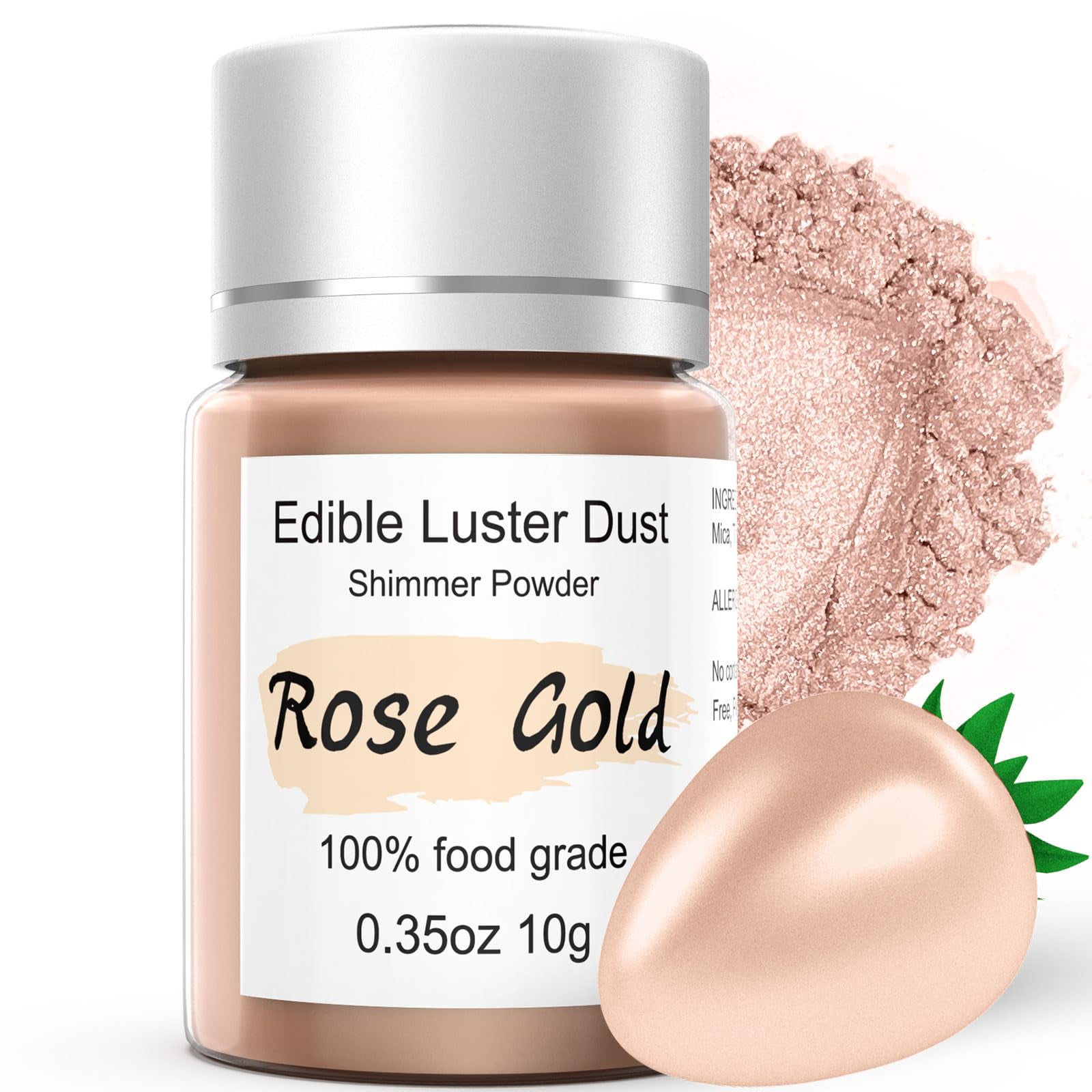 Rose Gold Luster Dust Edible Glitter SMRfor Cocktails - Colaele Edible ...