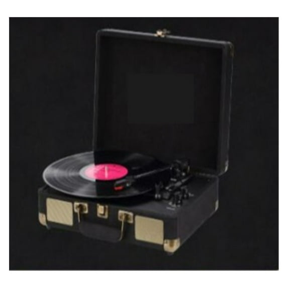 Rose Gold Lychee Grain Vintage Phonograph Portable Classical Electric ...