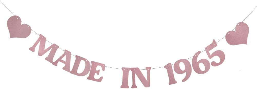 Rose Gold Made in 1965 Banner,Pre-Strung,Funny 60th Birthday Party ...