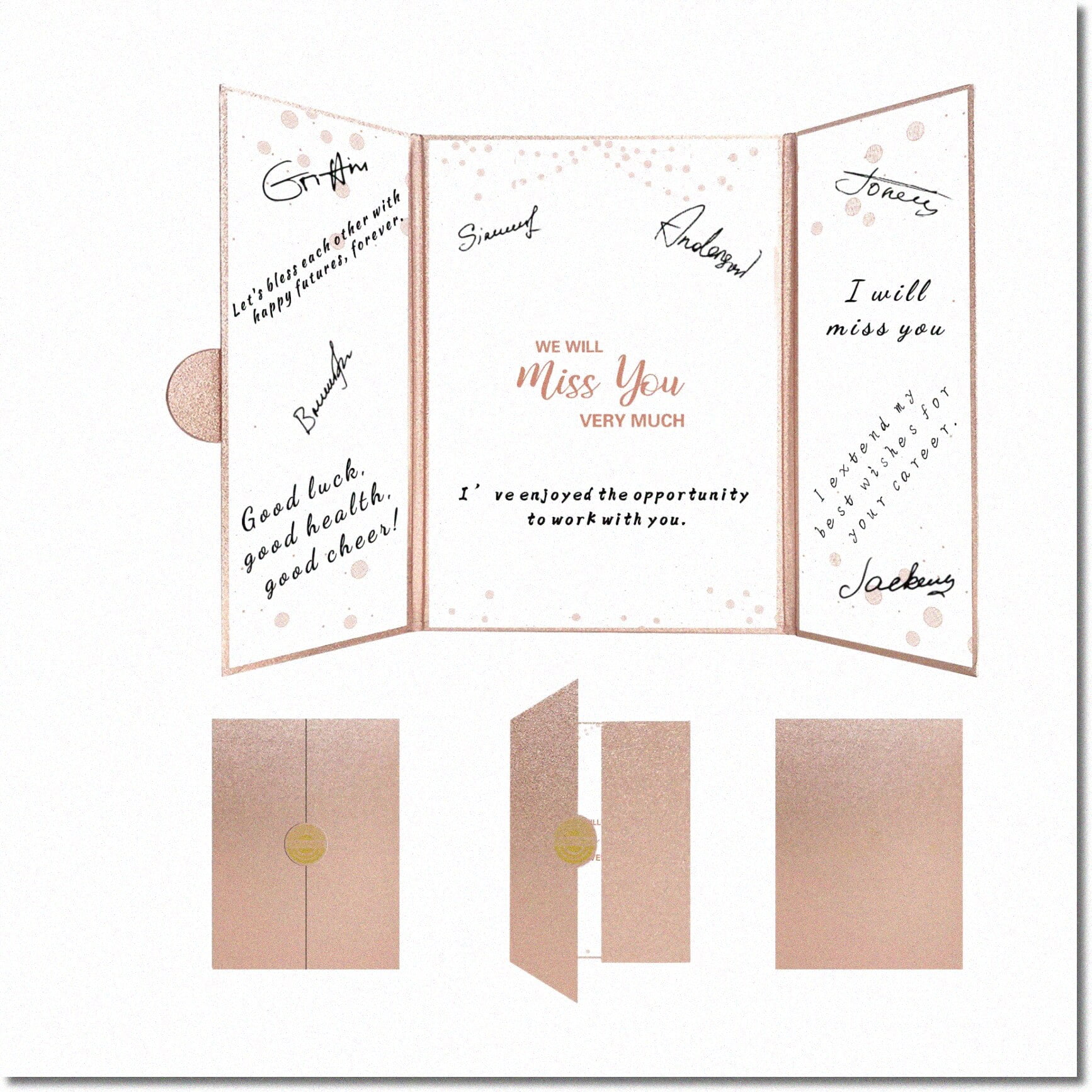 Rose Gold Memories: Farewell Guest Book & Retirement Party Decorations ...