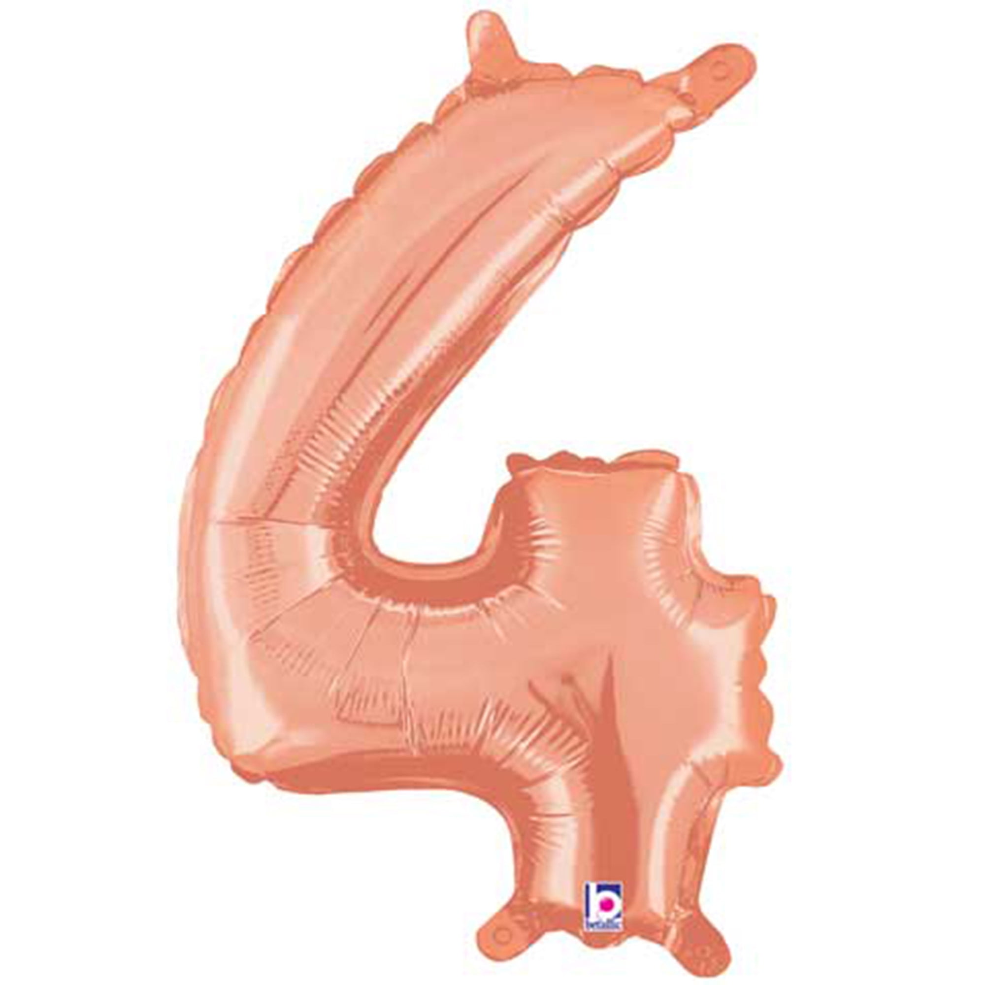 Rose Gold Mini Shape Air Filled Number 4 Foil Balloon 14" - Walmart.com
