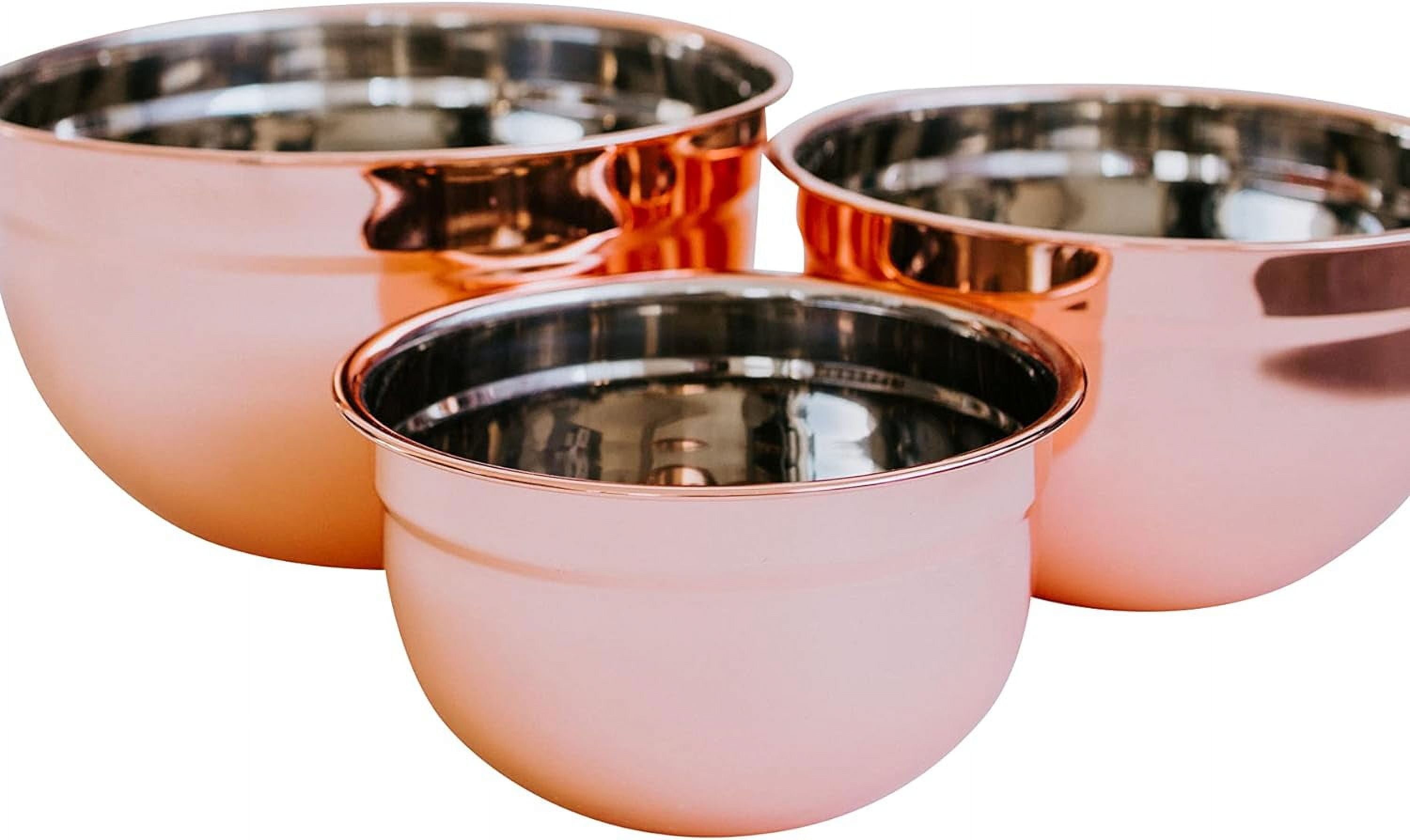 Rose Gold Mixing Bowls - Stackable Stainless Steel Nesting Bowls ...