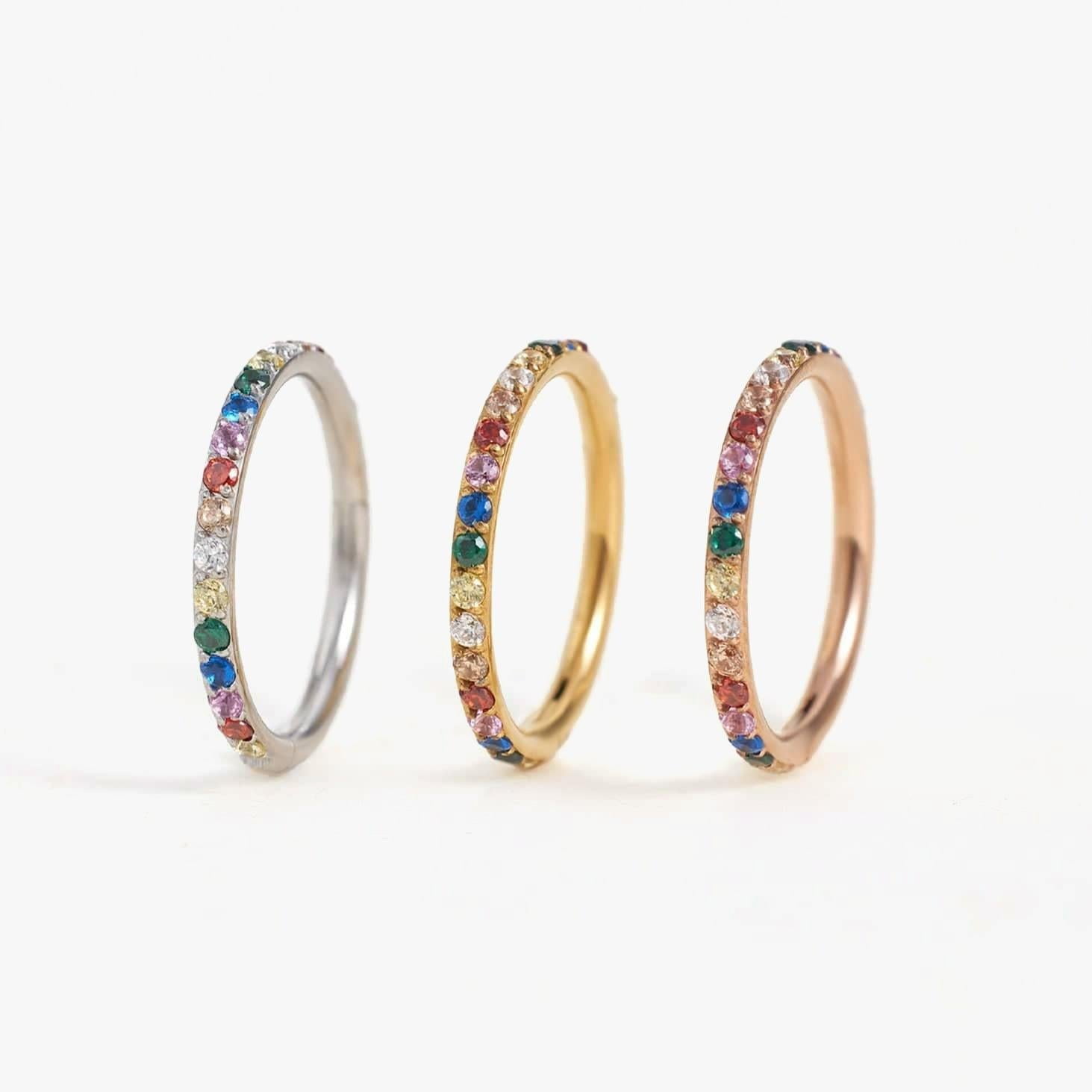 Multiple Sizes Rainbow 3A CZ Cartilage Hoops 16g - Walmart.com