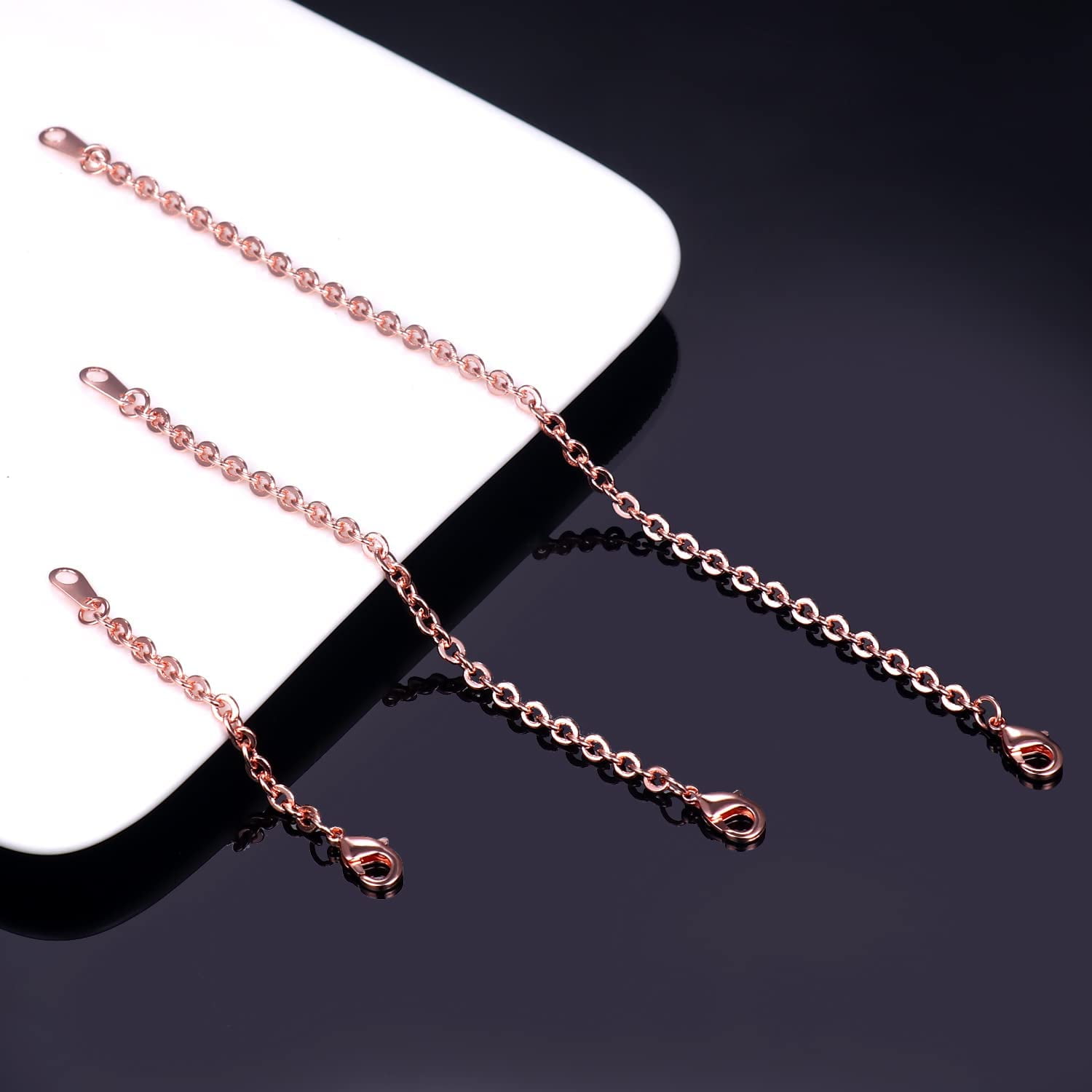 Rose Gold Necklace Extenders Durable 2" ,4", 6" Inches Necklace ...