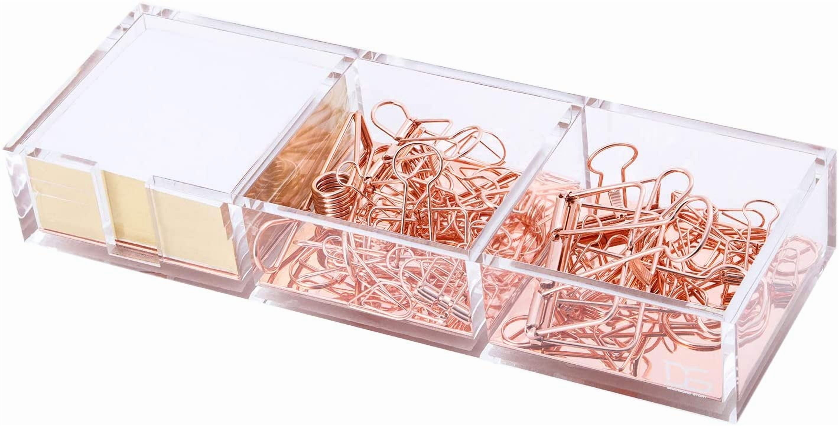 Rose Gold Notes Holder with Cube Memo Pad 320 Sheets, Acrylic 3 in 1 ...