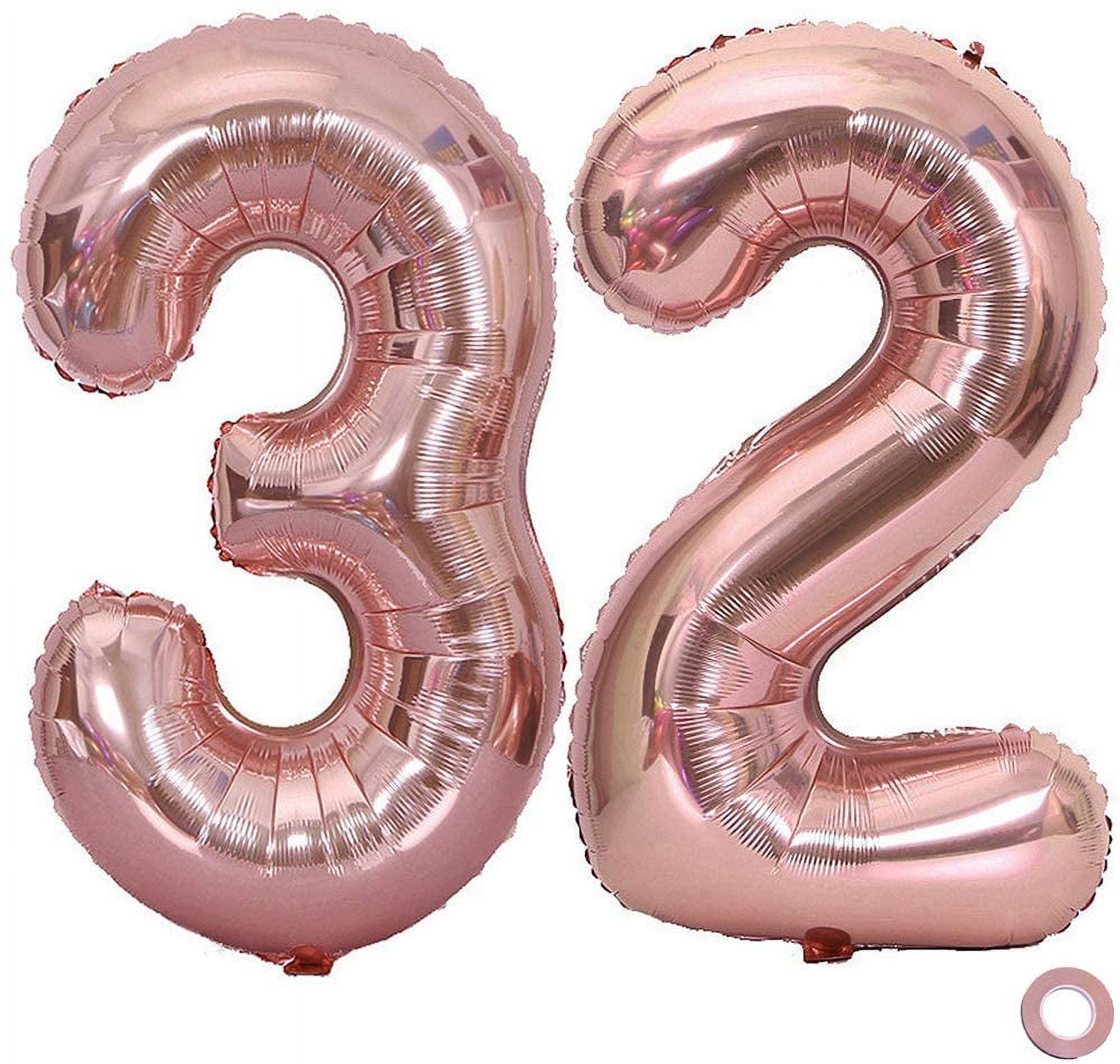Rose Gold Number Balloons Large Foil Mylar Balloons 40 Inch Giant Jumbo Num - Walmart.com